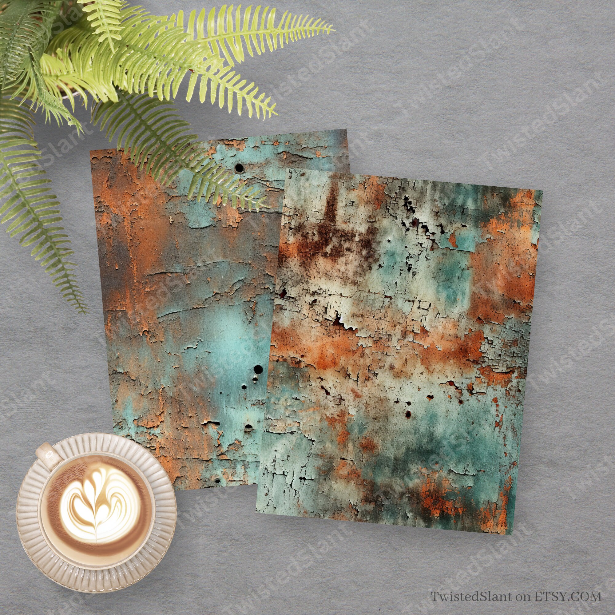 Digital Paper Copper Patina INSTANT DOWNLOAD Rustic - Etsy
