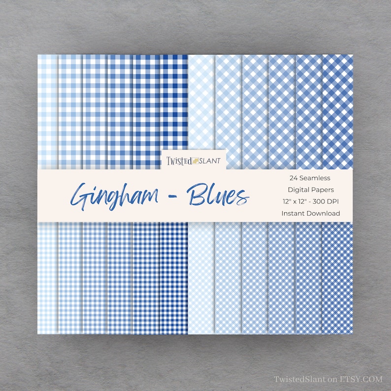 Gingham Digital Paper Pack | INSTANT DOWNLOAD | Gingham Pattern | Gingham Digital Papers ...