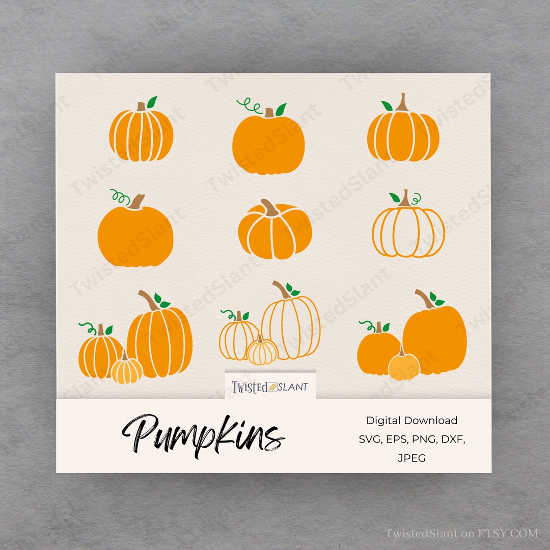 Pumpkin Svg Bundle, Halloween Svg Bundle, Pumpkin Outline Svg ...