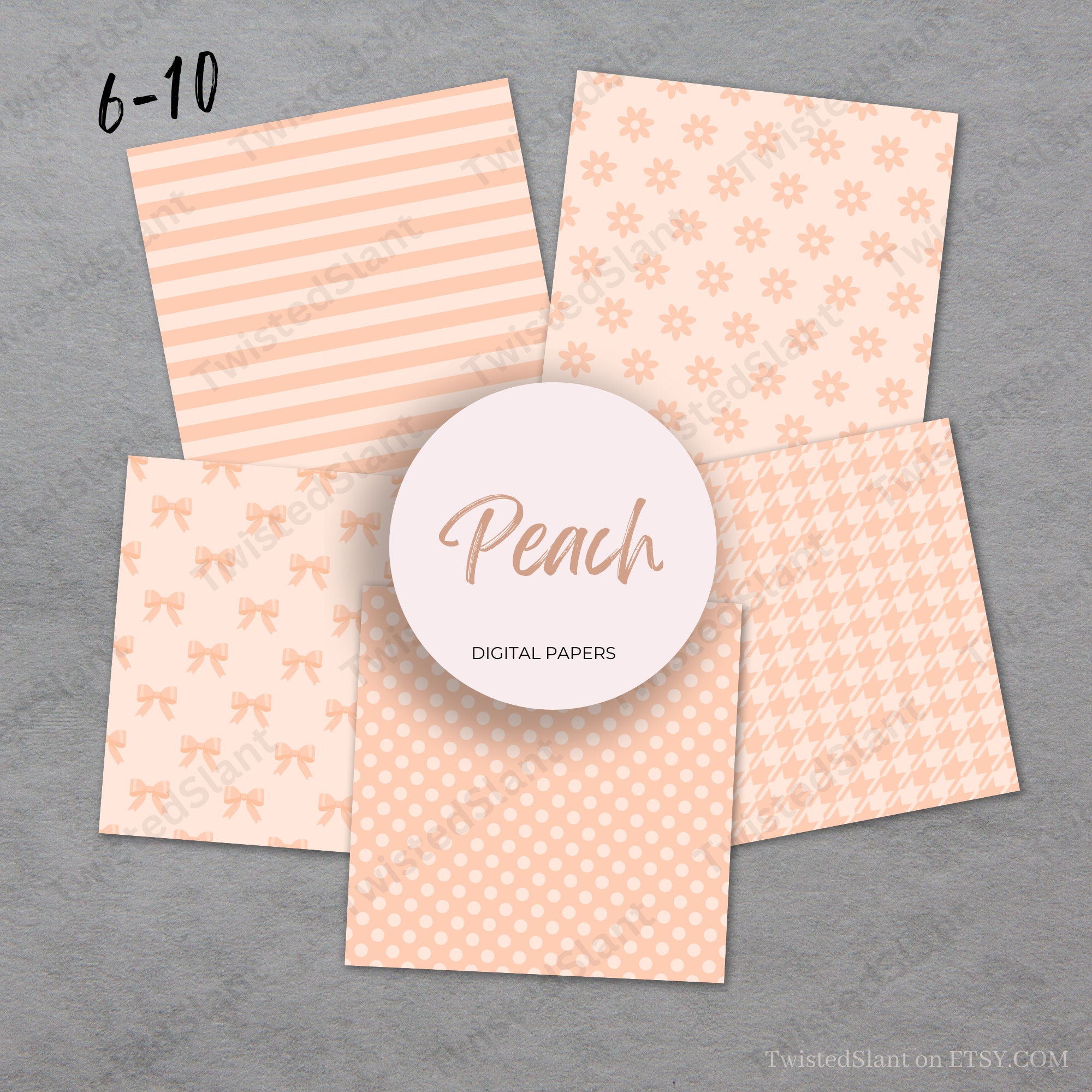 Peach Seamless Digital Paper | INSTANT DOWNLOAD | Seamless Geometric ...
