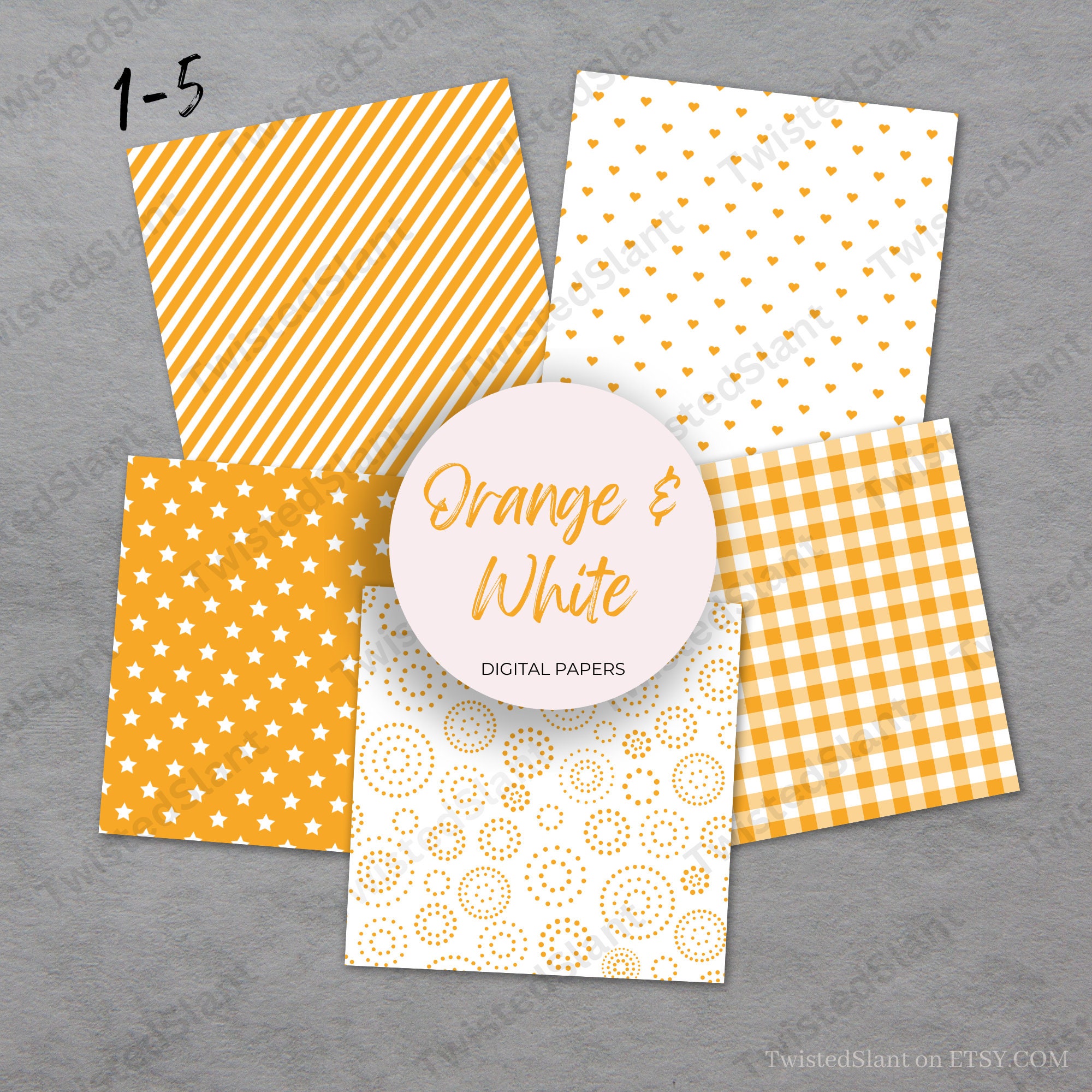 Orange Digital Paper | INSTANT DOWNLOAD | Seamless Geometric | Pattern ...