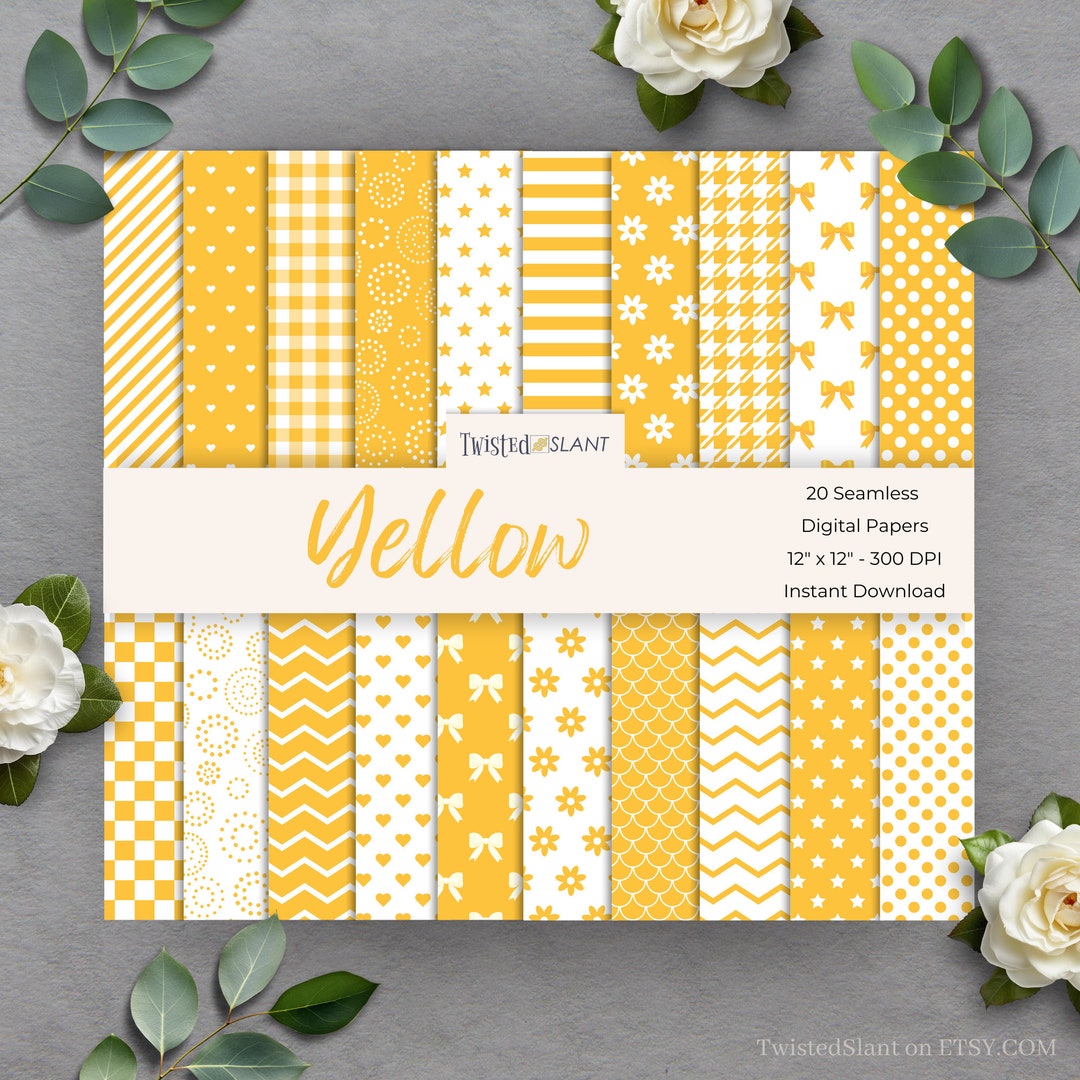 Yellow Geometric Digital Paper: Seamless Pattern Collection (digital ...