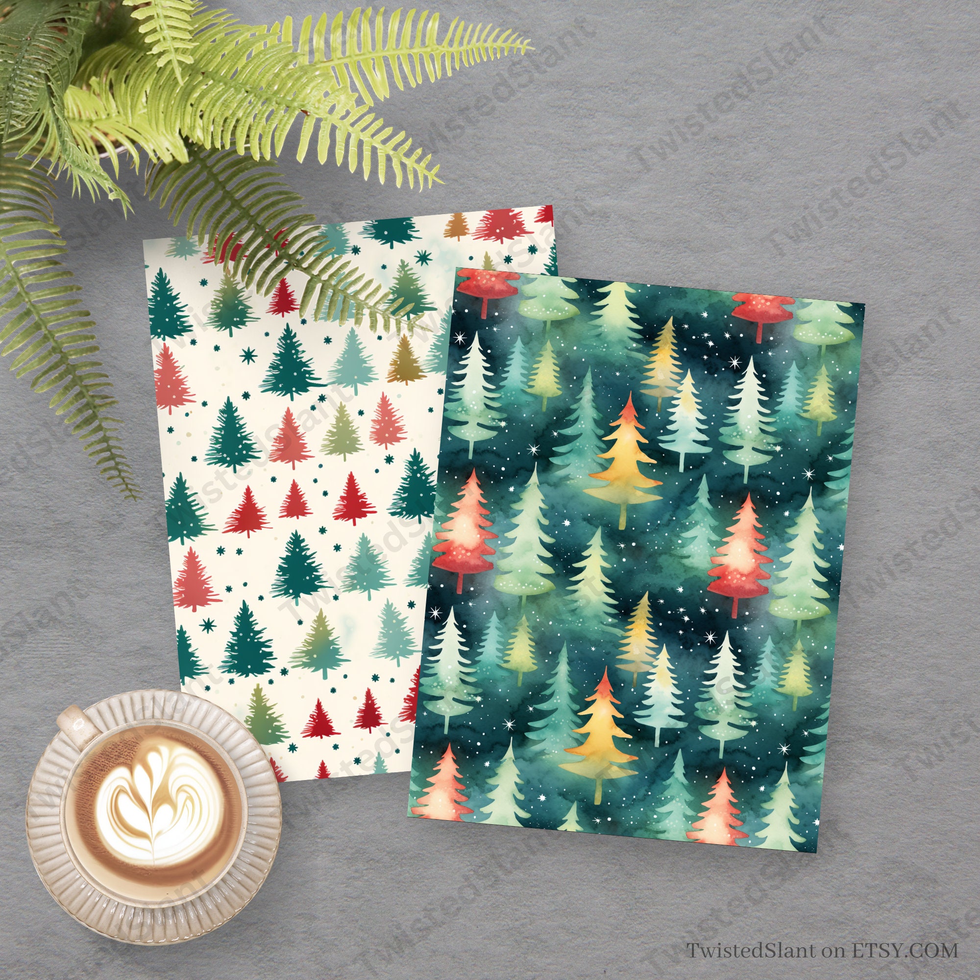 Christmas Tree Digital Papers | INSTANT DOWNLOAD | Christmas Tree ...