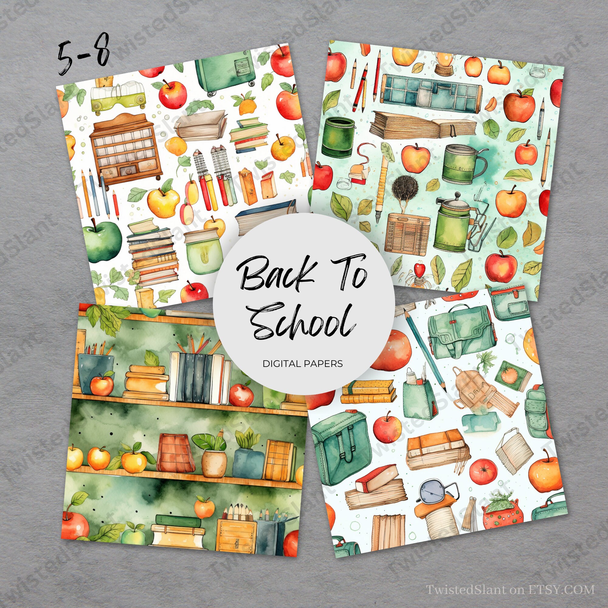 Back to School Digital Paper INSTANT DOWNLOAD Seamless - Etsy