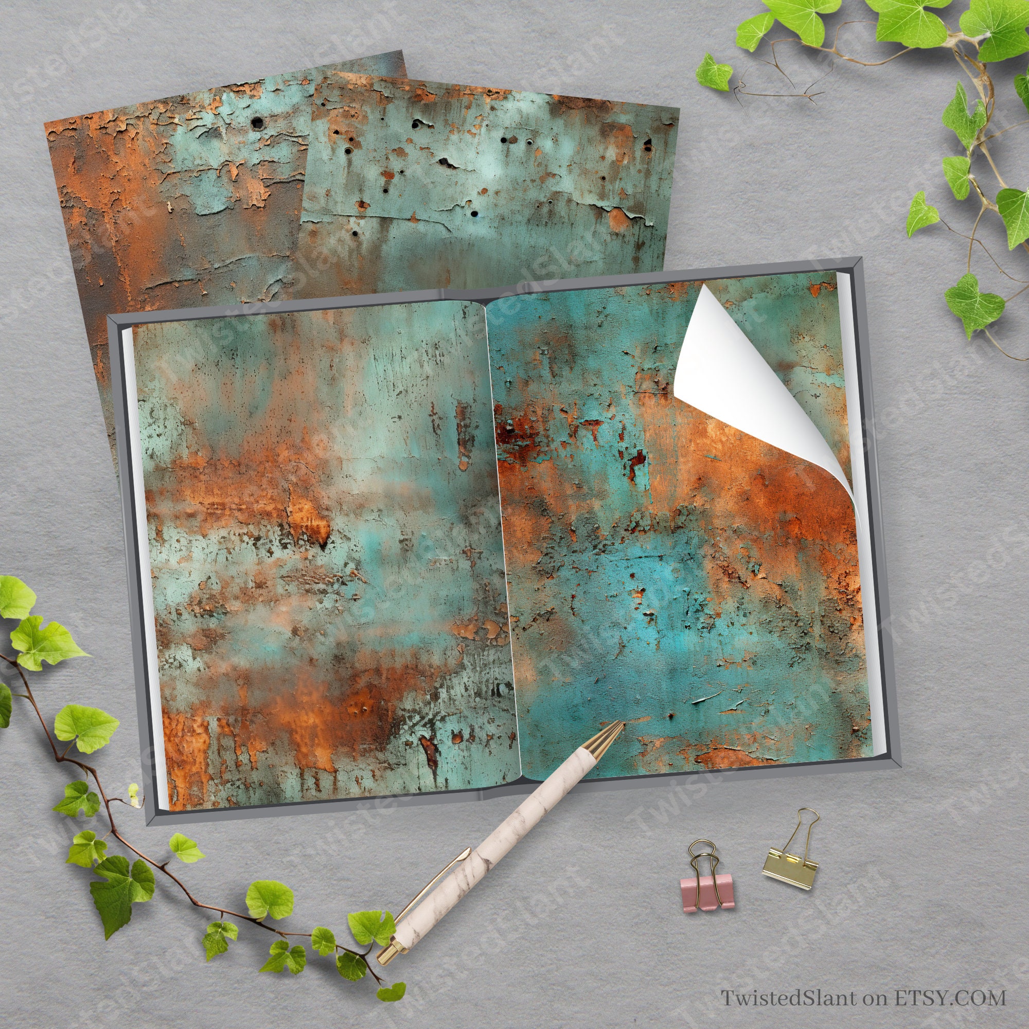 Digital Paper Copper Patina INSTANT DOWNLOAD Rustic - Etsy