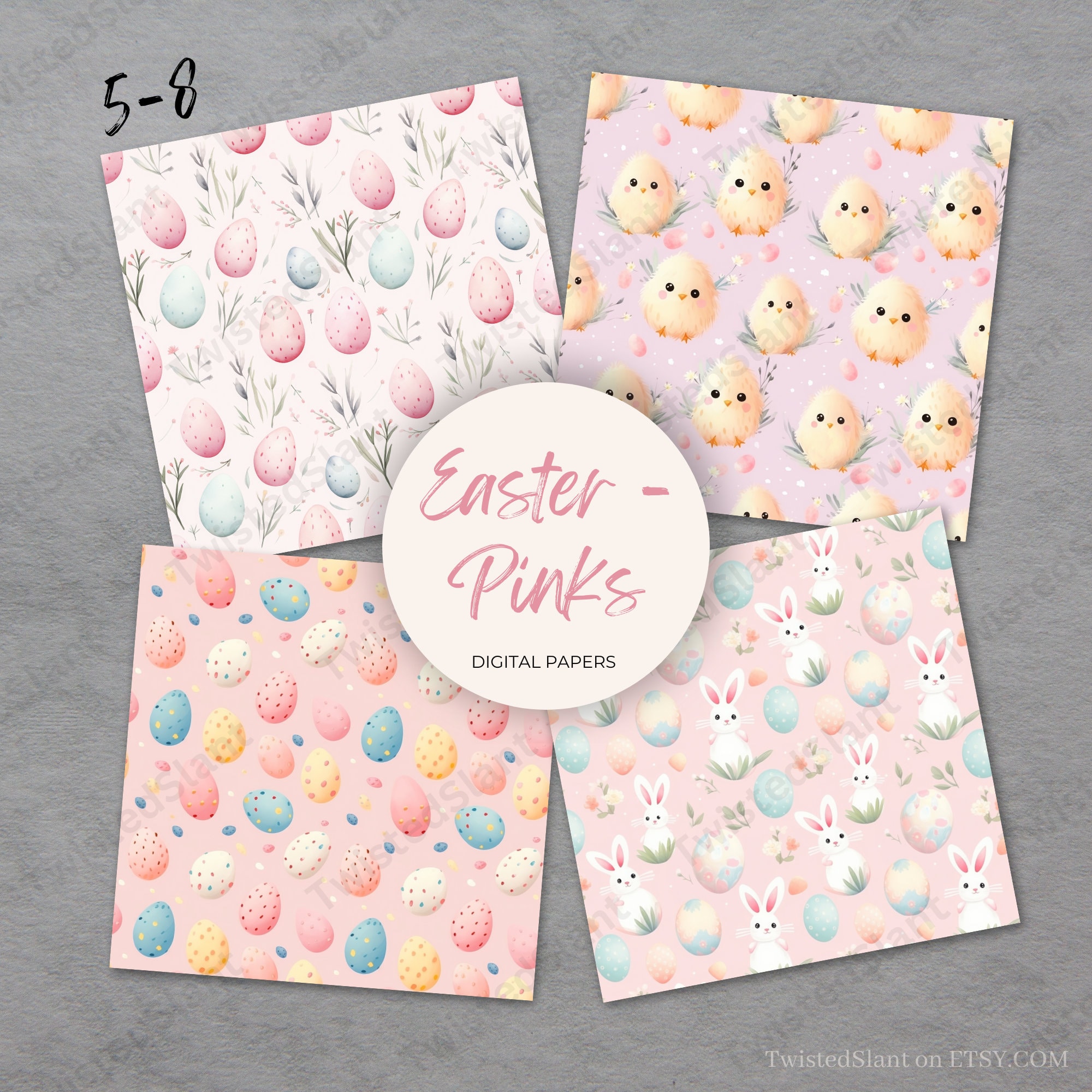 Easter Digital Papers INSTANT DOWNLOAD Bunny Digital Paper Easter Junk ...