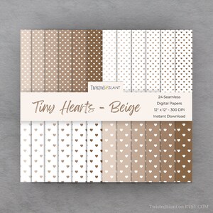 Tiny Hearts Digital Paper | INSTANT DOWNLOAD | Heart Background ...