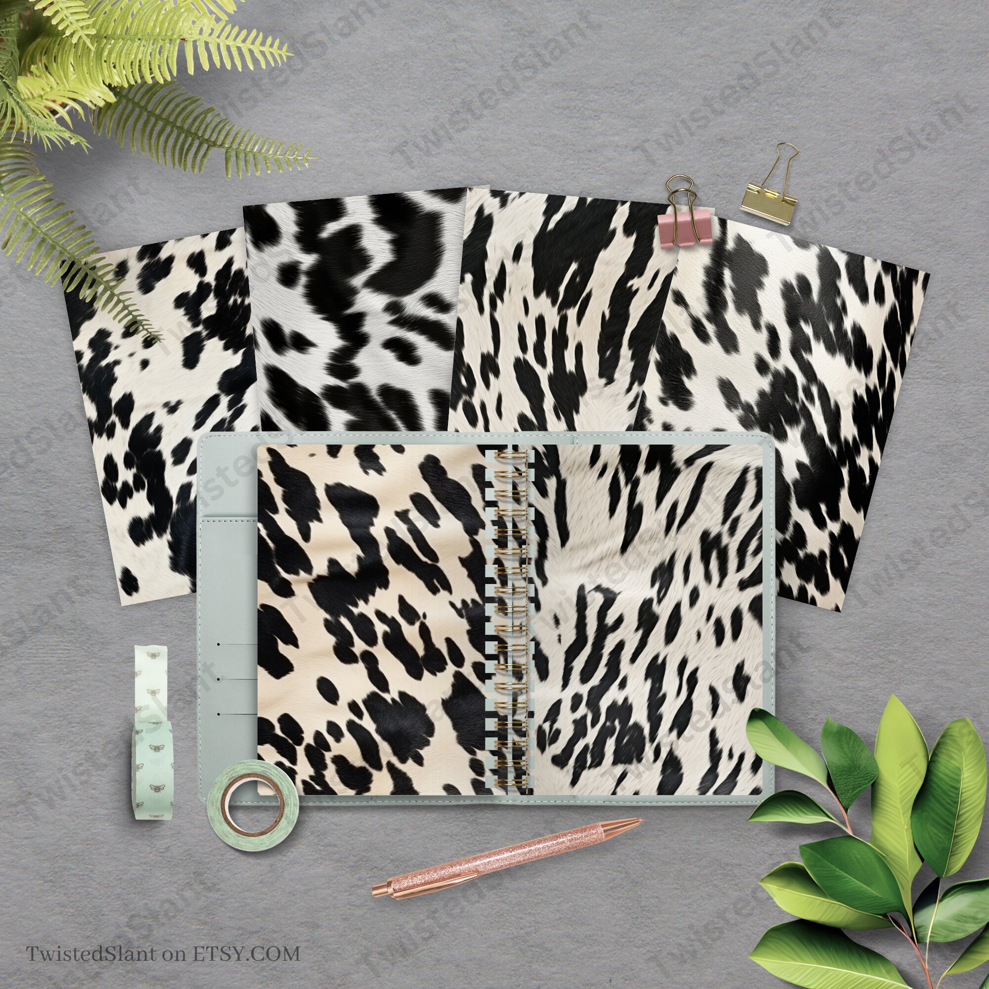 Cowhide Background Digital Paper INSTANT DOWNLOAD Cowhide Digital Paper ...