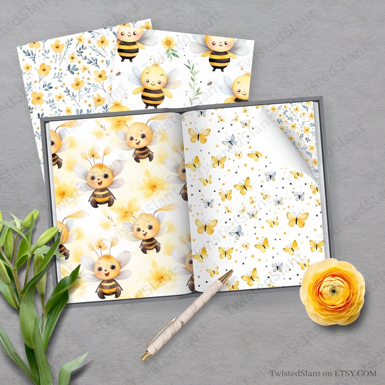 Honey Bee Digital Paper Seamless Pattern INSTANT DOWNLOAD Bee Digital ...