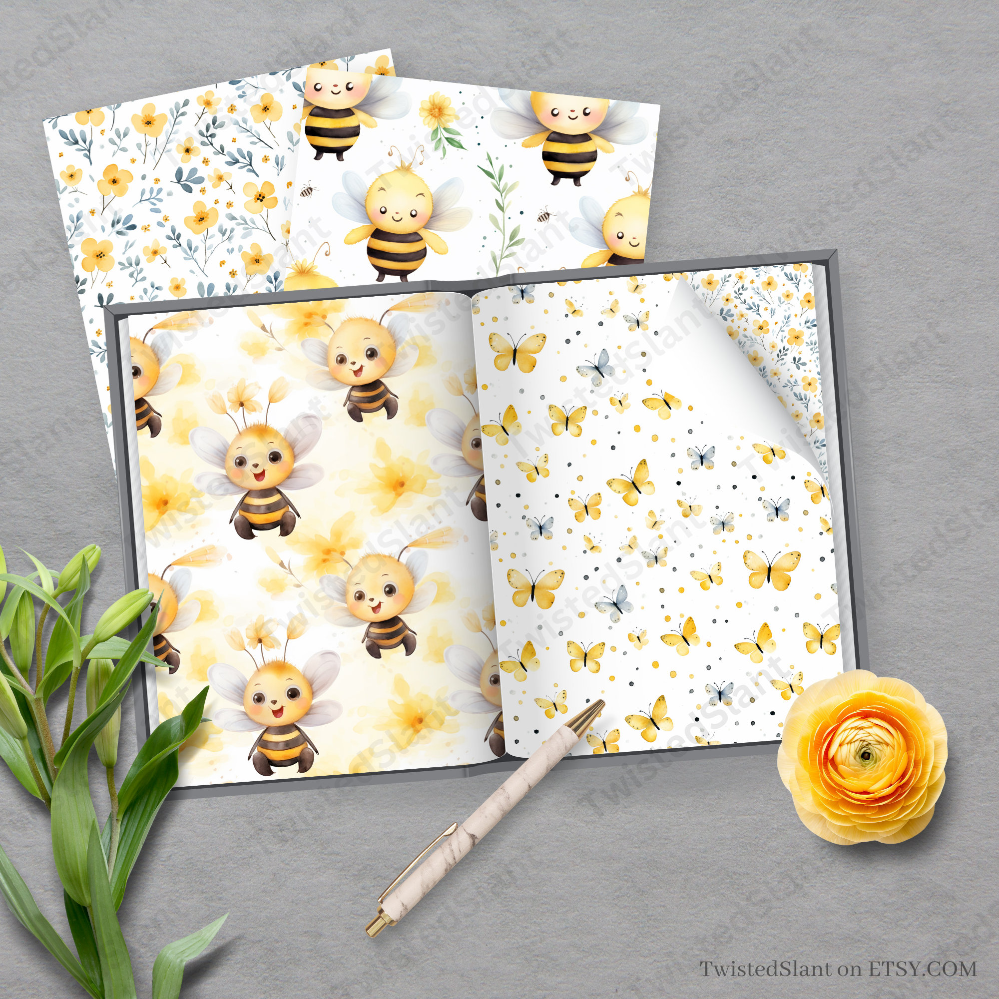 Honey Bee Digital Paper Seamless Pattern INSTANT DOWNLOAD Bee Digital ...
