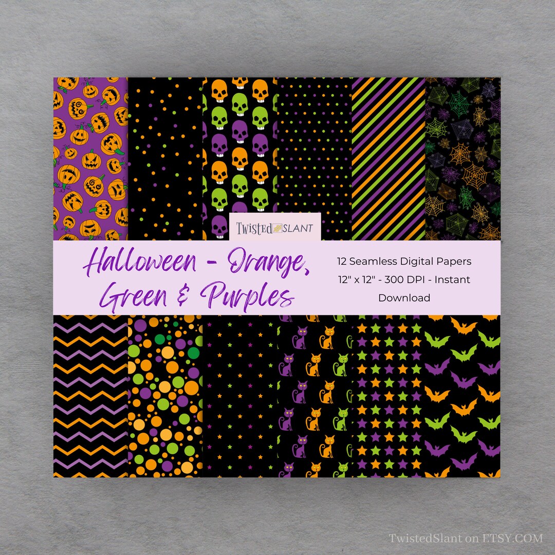Halloween Digital Papers, Seamless Papers, Halloween, Halloween Digital ...