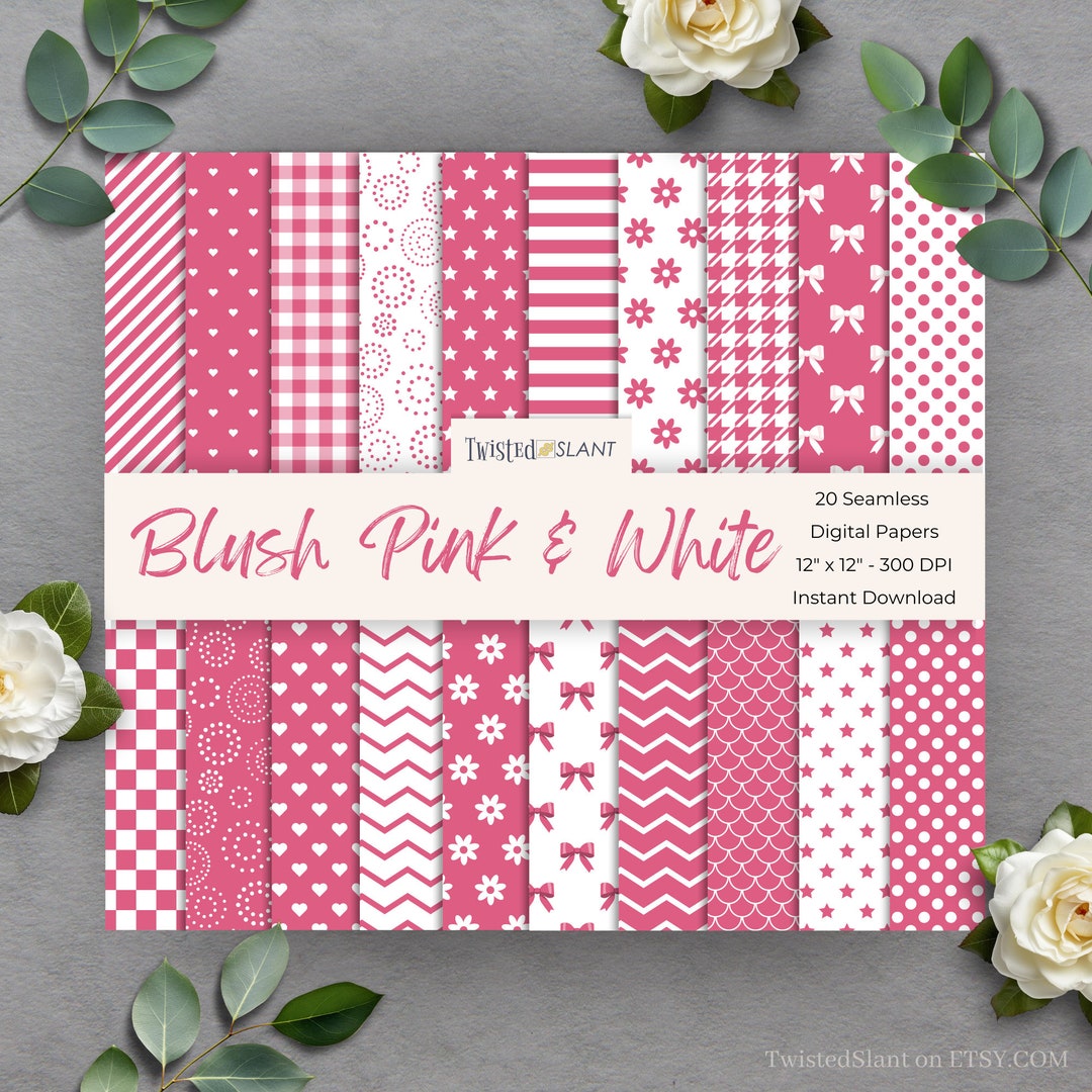 Blush Pink Digital Papers | INSTANT DOWNLOAD | Seamless Geometric | Pattern Collection | Pink ...