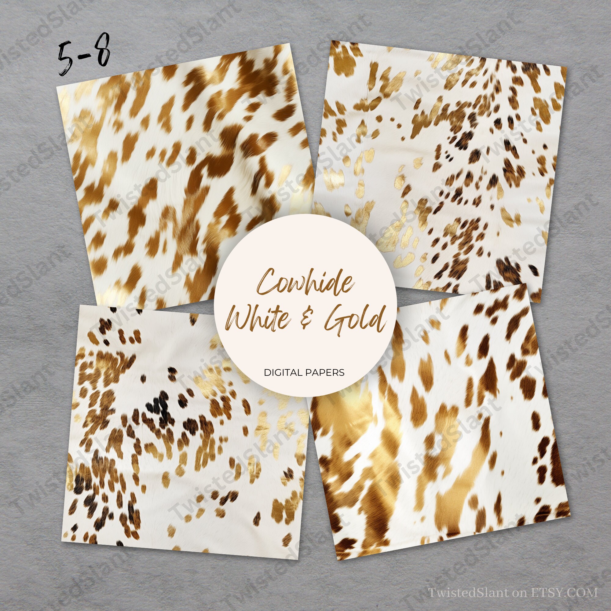 Cowhide Background Digital Paper INSTANT DOWNLOAD Western Digital Paper ...