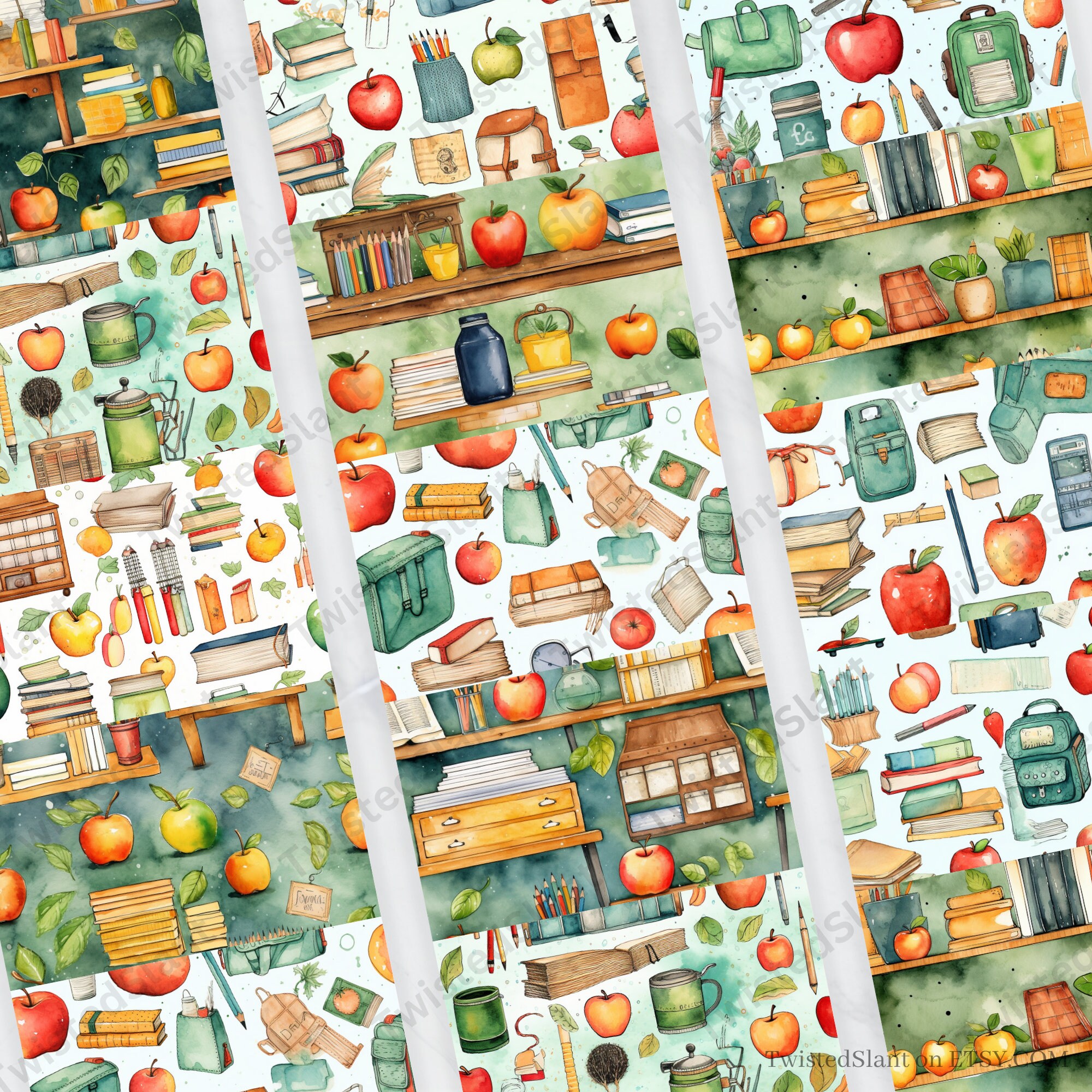 Back to School Digital Paper INSTANT DOWNLOAD Seamless - Etsy