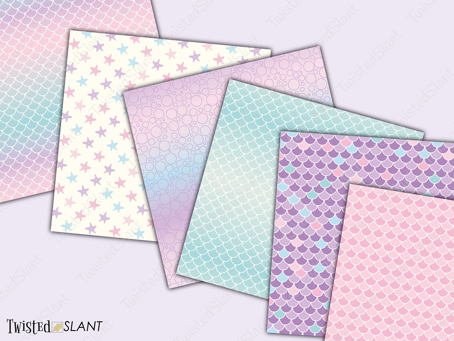 Mermaid Digital Paper Mermaid Tail Clipart Seamless Papers - Etsy