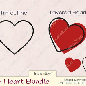 Heart Svg Bundle, Open Heart Svg, Loveheart, Heart SVG, Heart DXF, Open ...
