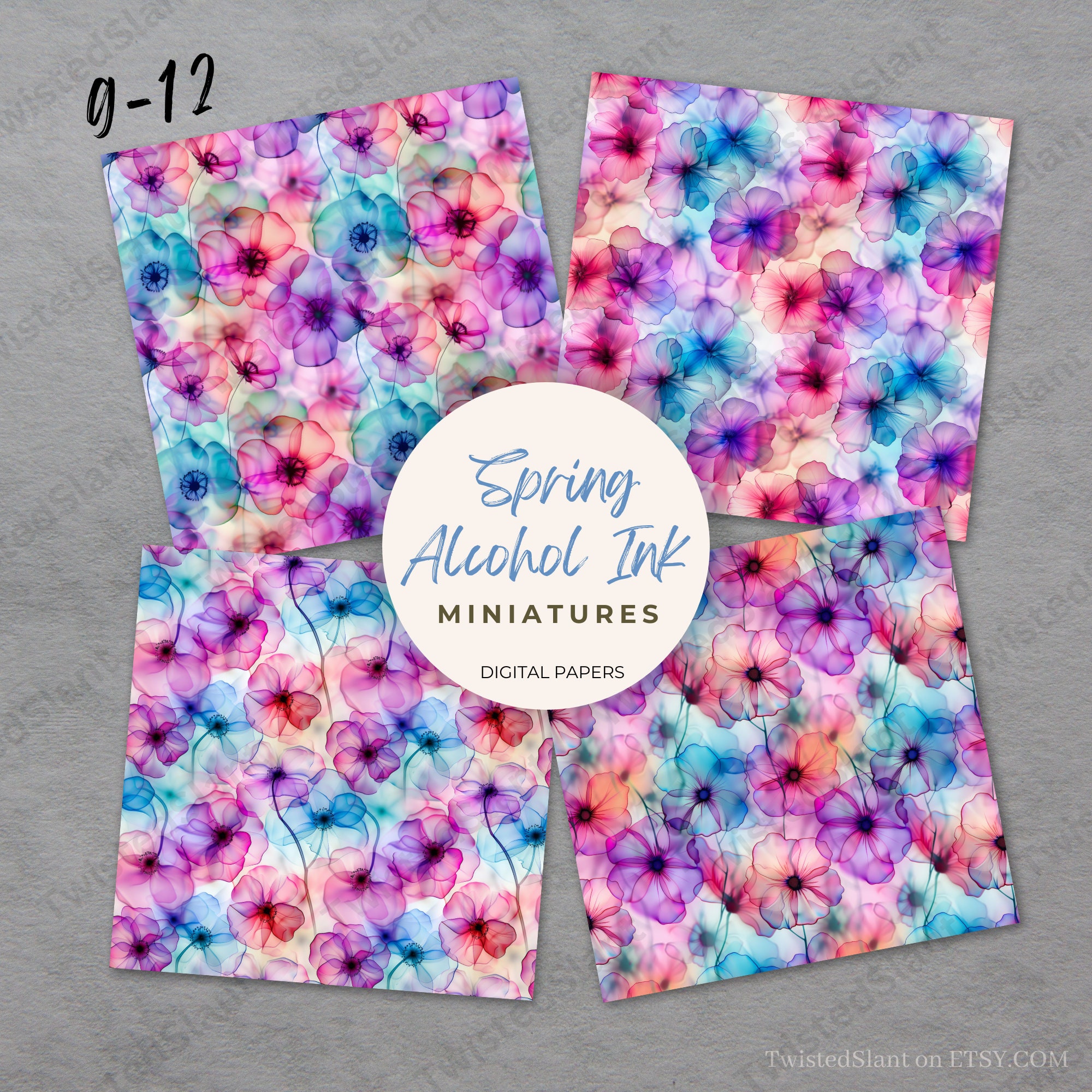 Floral Alcohol Ink Digital Paper INSTANT DOWNLOAD Seamless Textures ...