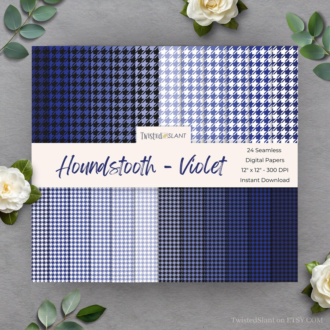 Houndstooth Digital Paper | INSTANT DOWNLOAD | Houndstooth Pattern ...