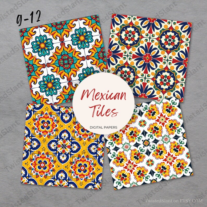 Mexican Tile Digital Paper | INSTANT DOWNLOAD | Mexican Tile Pattern ...