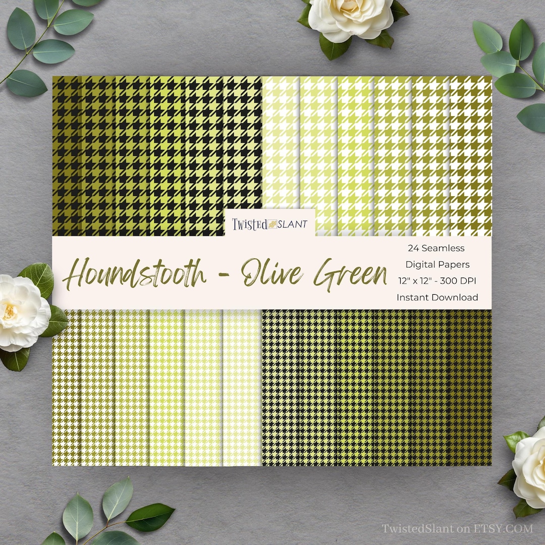 Houndstooth Digital Paper | INSTANT DOWNLOAD | Houndstooth Pattern ...