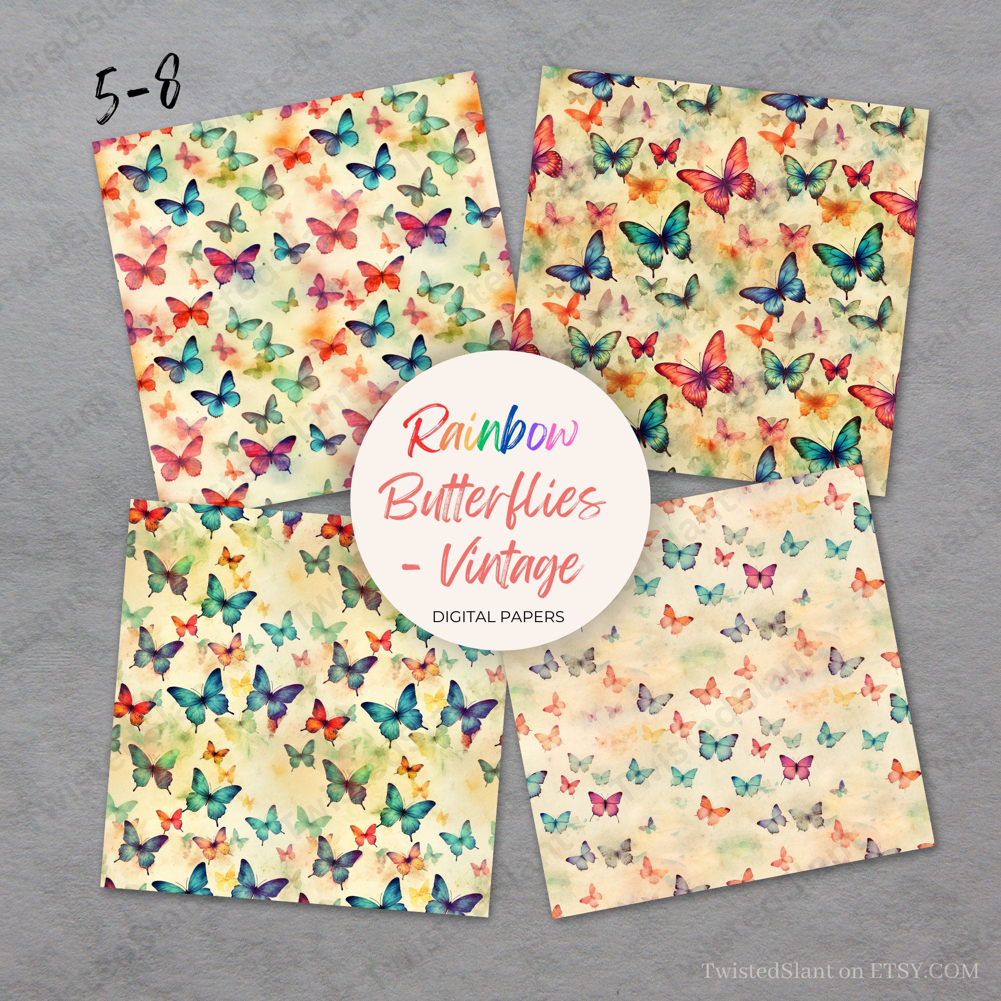 Bright Butterflies Digital Paper | INSTANT DOWNLOAD | Butterfly Digital ...