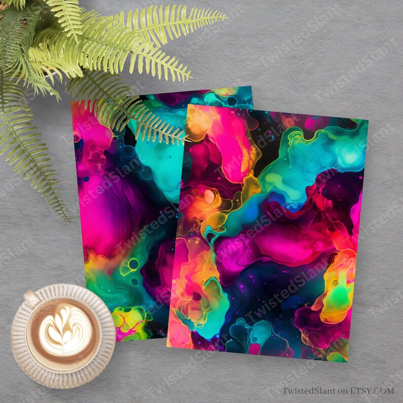 Alcohol Ink Digital Paper INSTANT DOWNLOAD Seamless Textures Watercolor ...