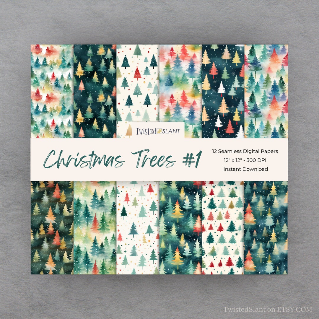Christmas Tree Digital Papers | INSTANT DOWNLOAD | Christmas Tree ...