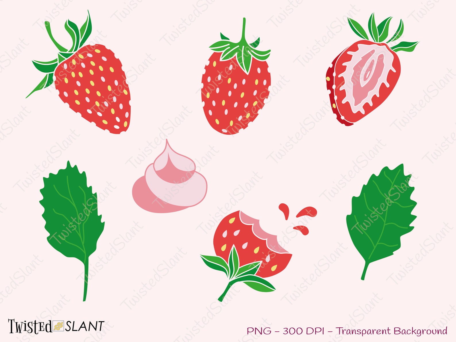 Strawberry Clipart Fruit Clipart Strawberry Png Fruits - Etsy