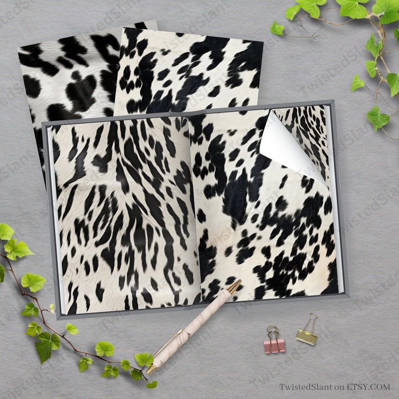 Cowhide Background Digital Paper INSTANT DOWNLOAD Western Digital Paper ...