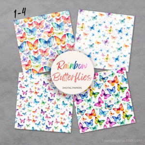 Bright Butterflies Digital Paper | INSTANT DOWNLOAD | Butterfly Digital ...