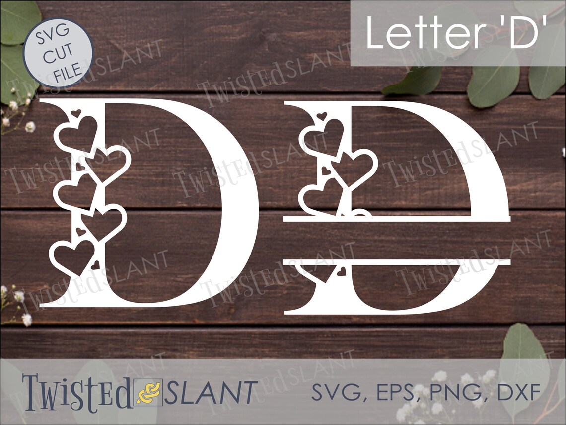Letter D Split Letter Monogram Svg Modern Font Split | Etsy