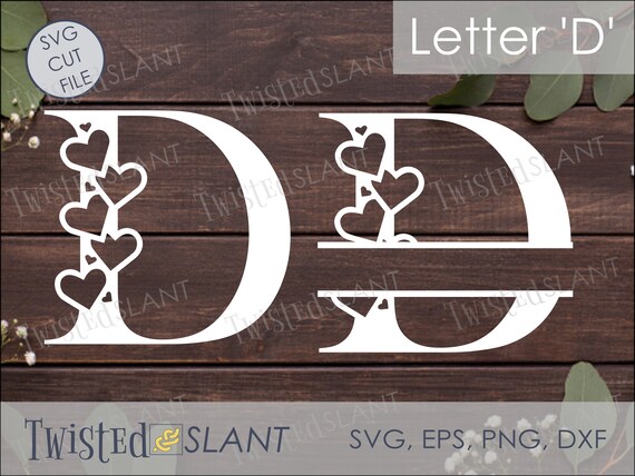 Letter D Split Letter Monogram Svg Modern Font Split | Etsy