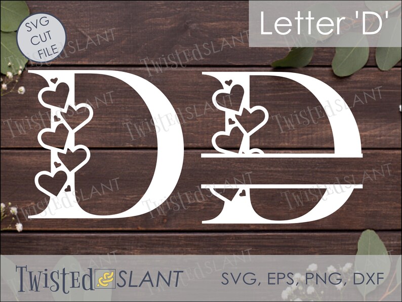 Letter D Split Letter Monogram Svg Modern Font Split | Etsy