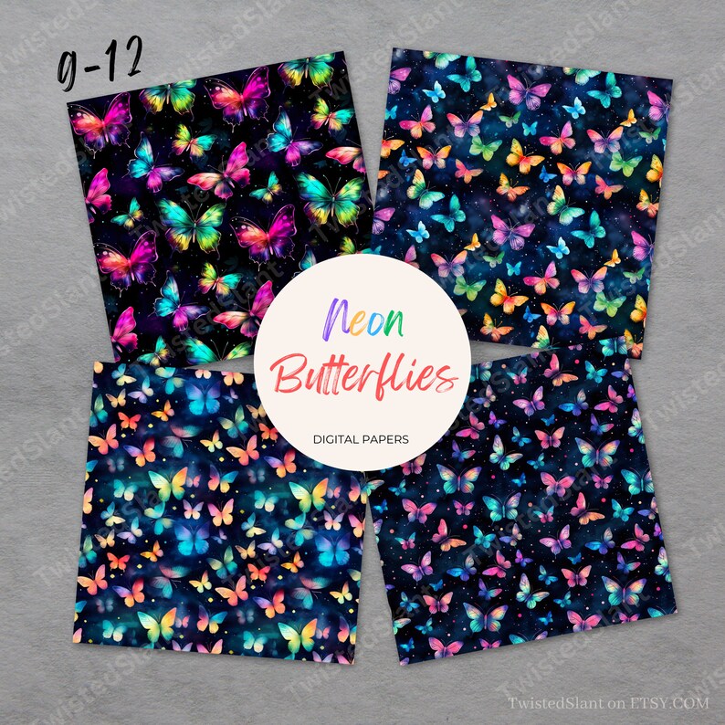 Bright Butterflies Digital Paper INSTANT DOWNLOAD Butterfly Digital ...