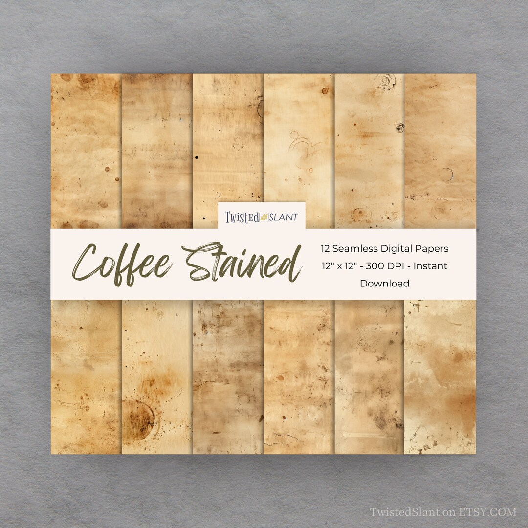 Coffee Tea Stain Paper Digital INSTANT DOWNLOAD Coffee - Etsy