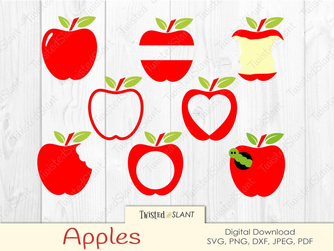 Teacher Apple Svg Monogram Apple Svg Split Apple Svg - Etsy