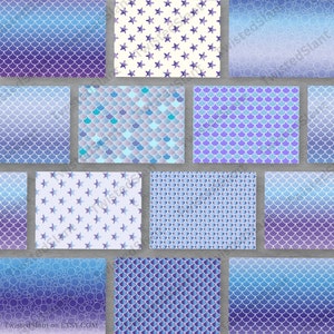 Mermaid Digital Paper | INSTANT DOWNLOAD | Mermaid Tail Clipart ...