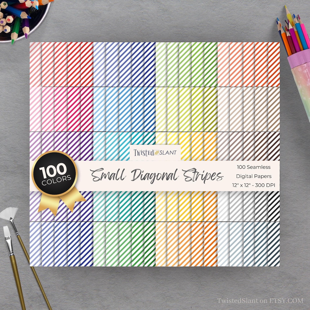 Diagonal Stripes Digital Paper | INSTANT DOWNLOAD | Striped Background ...