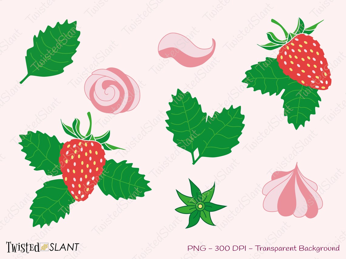 Strawberry Clipart Fruit Clipart Strawberry Png Fruits - Etsy