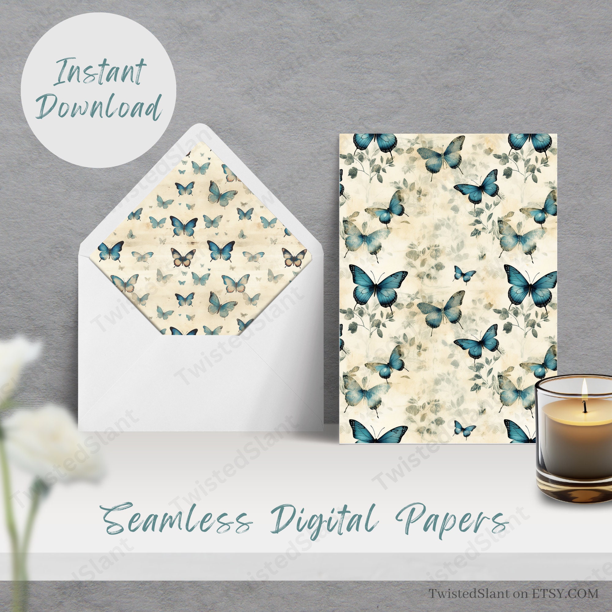 Bright Butterflies Digital Paper | INSTANT DOWNLOAD | Butterfly Digital ...