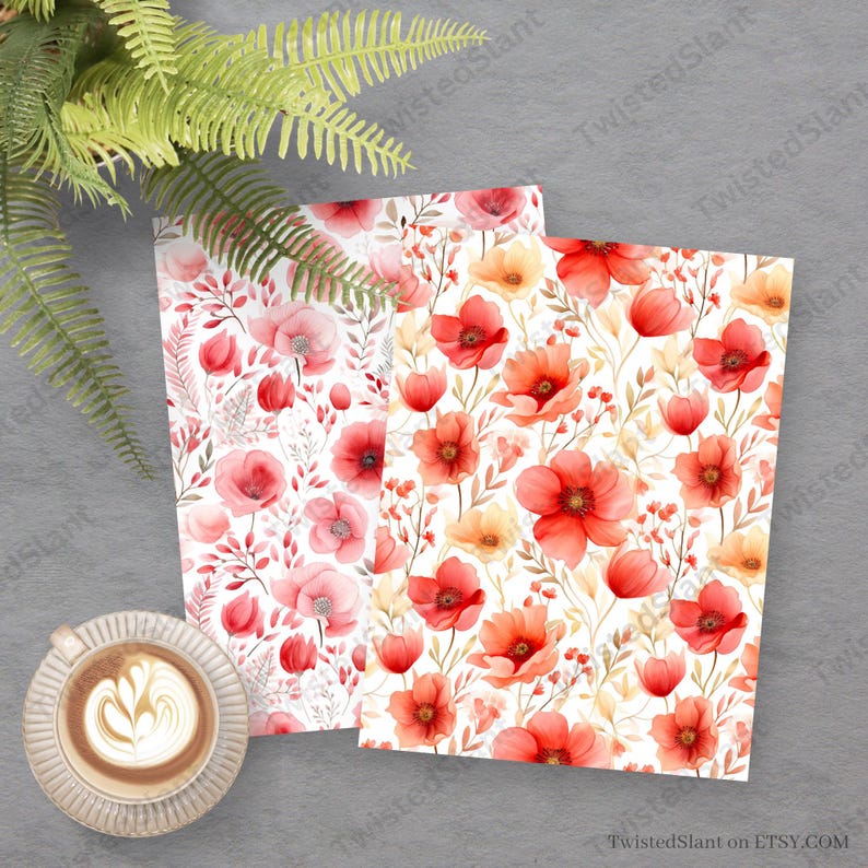 Spring Floral Medley Digital Paper | INSTANT DOWNLOAD | Watercolor ...