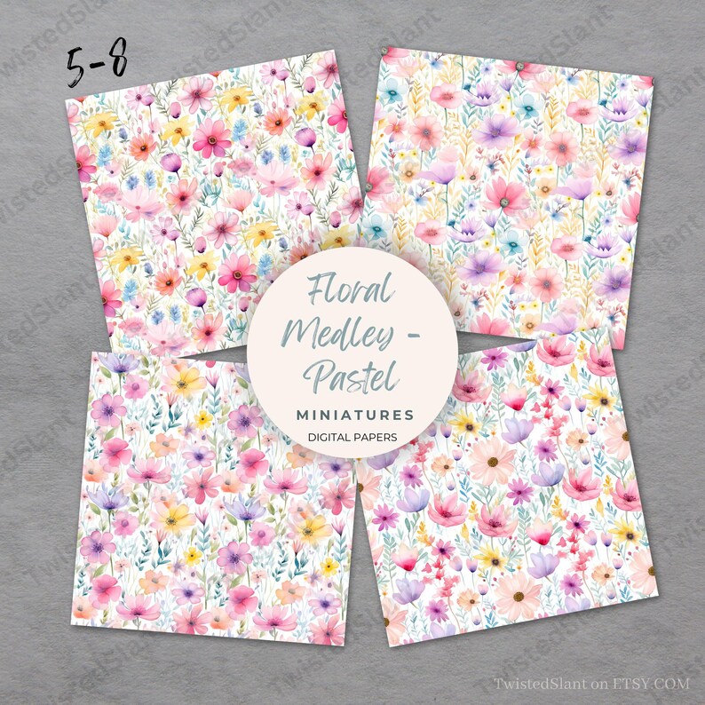Spring Floral Medley Digital Paper | INSTANT DOWNLOAD | Watercolor ...