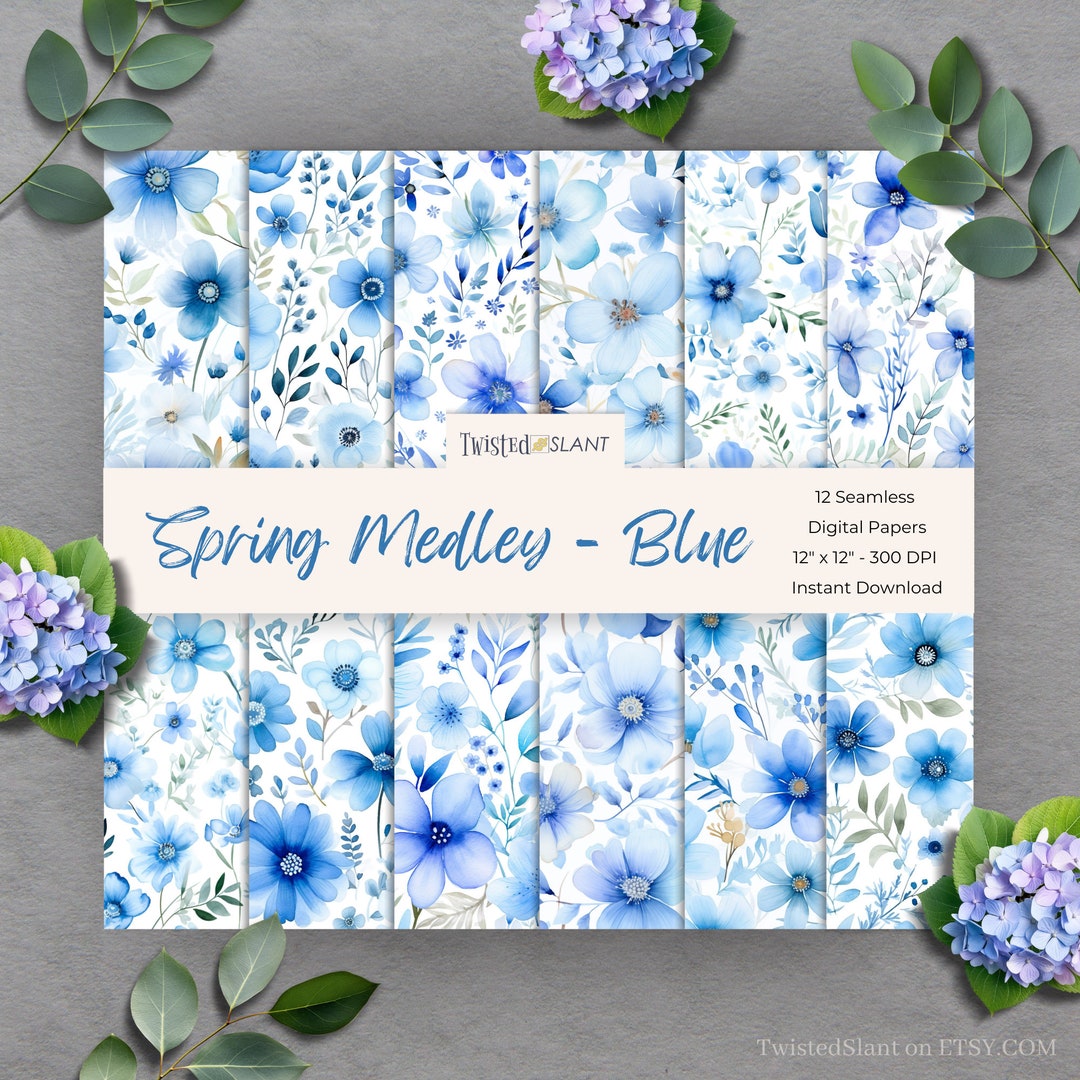 Spring Floral Medley Digital Paper | INSTANT DOWNLOAD | Watercolor ...