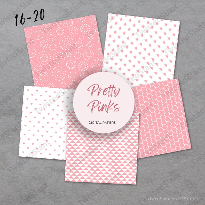 Pink Digital Paper INSTANT DOWNLOAD Seamless Papers Pink Junk Journal ...