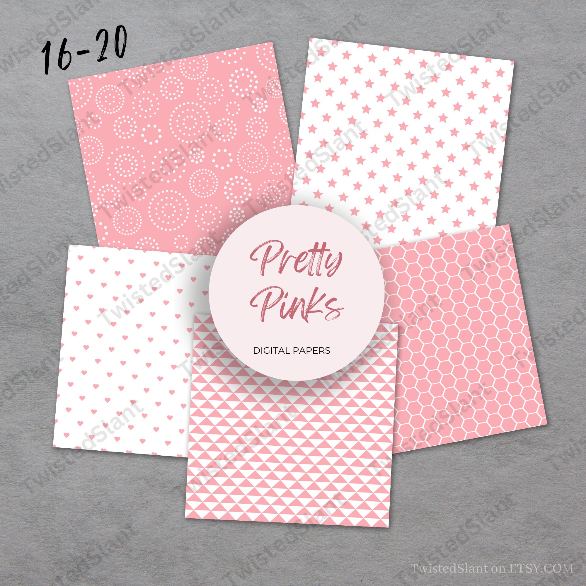 Pink Digital Paper INSTANT DOWNLOAD Seamless Papers Pink Junk Journal ...