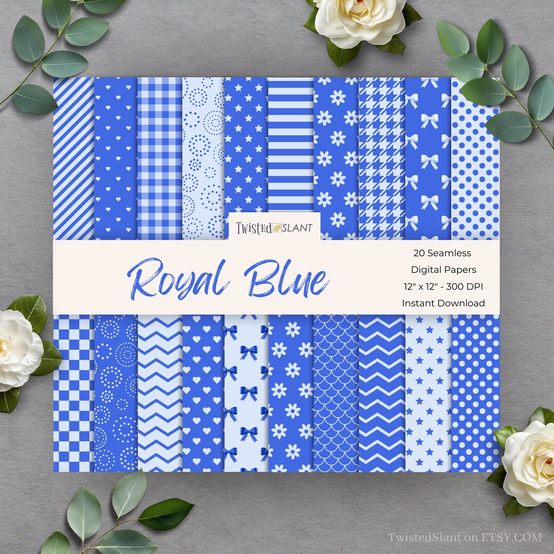 Royal Blue Digital Paper | INSTANT DOWNLOAD | Seamless Geometric ...
