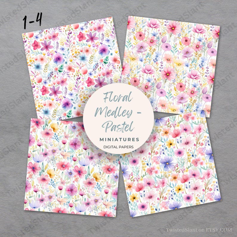 Spring Floral Medley Digital Paper | INSTANT DOWNLOAD | Watercolor ...