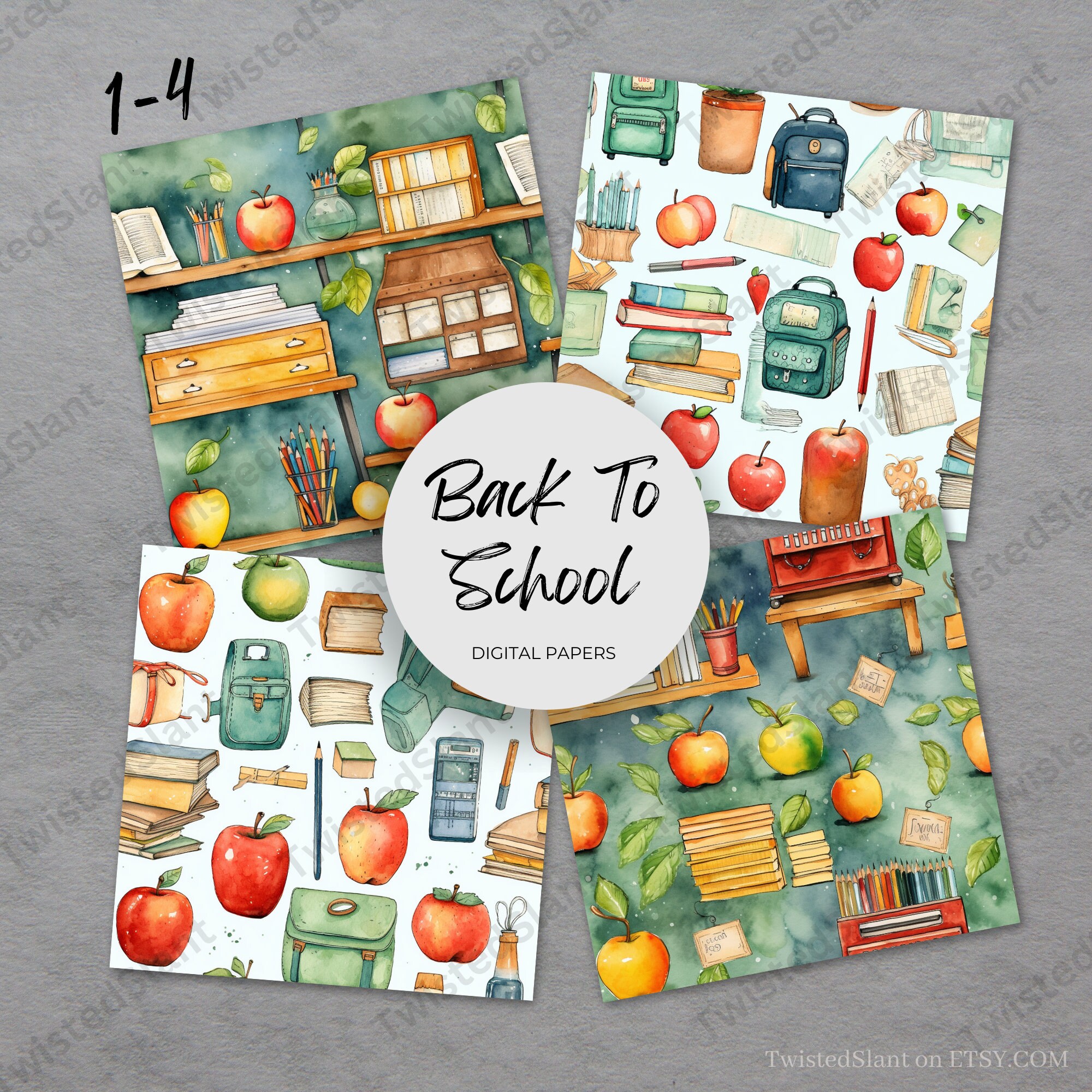 Back to School Digital Paper INSTANT DOWNLOAD Seamless - Etsy