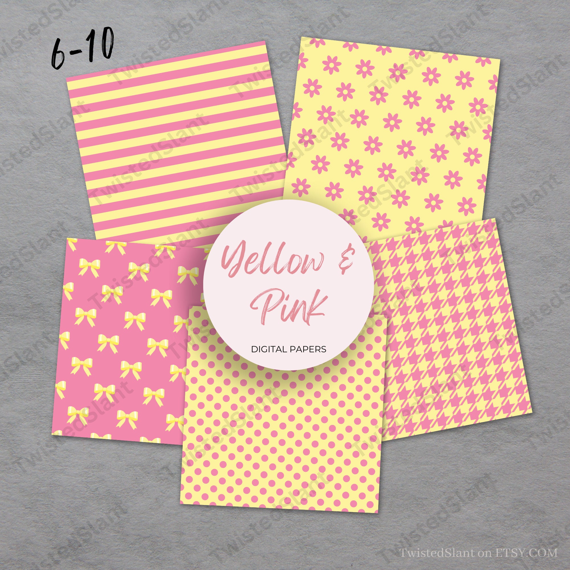Pink Lemonade Digital Paper | INSTANT DOWNLOAD | Seamless Geometric ...