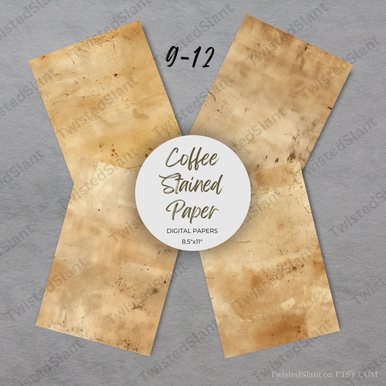 Coffee Tea Stain Paper Digital | INSTANT DOWNLOAD | Coffee Dyed Paper ...